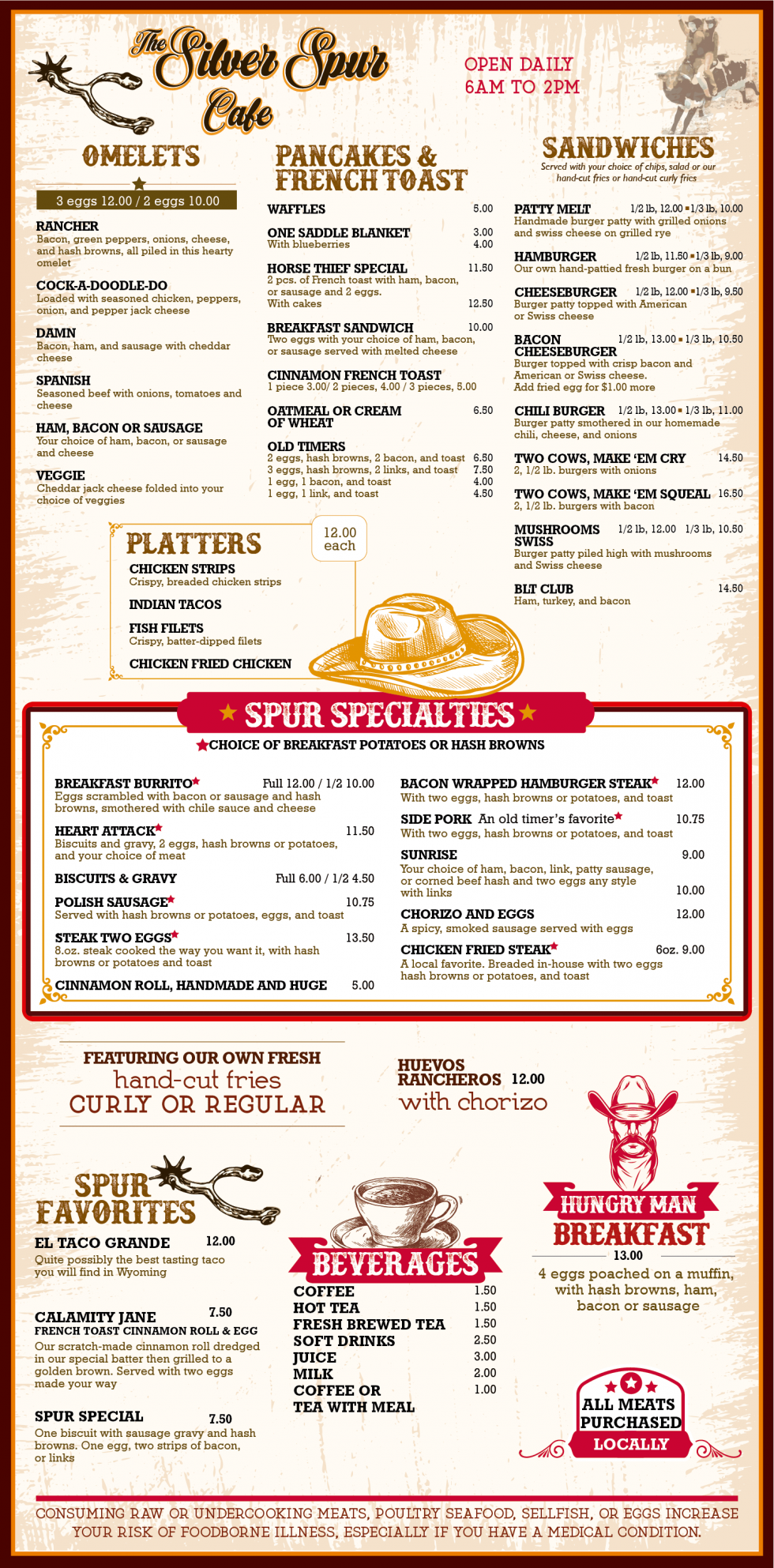 Menu | Silver Spur Café